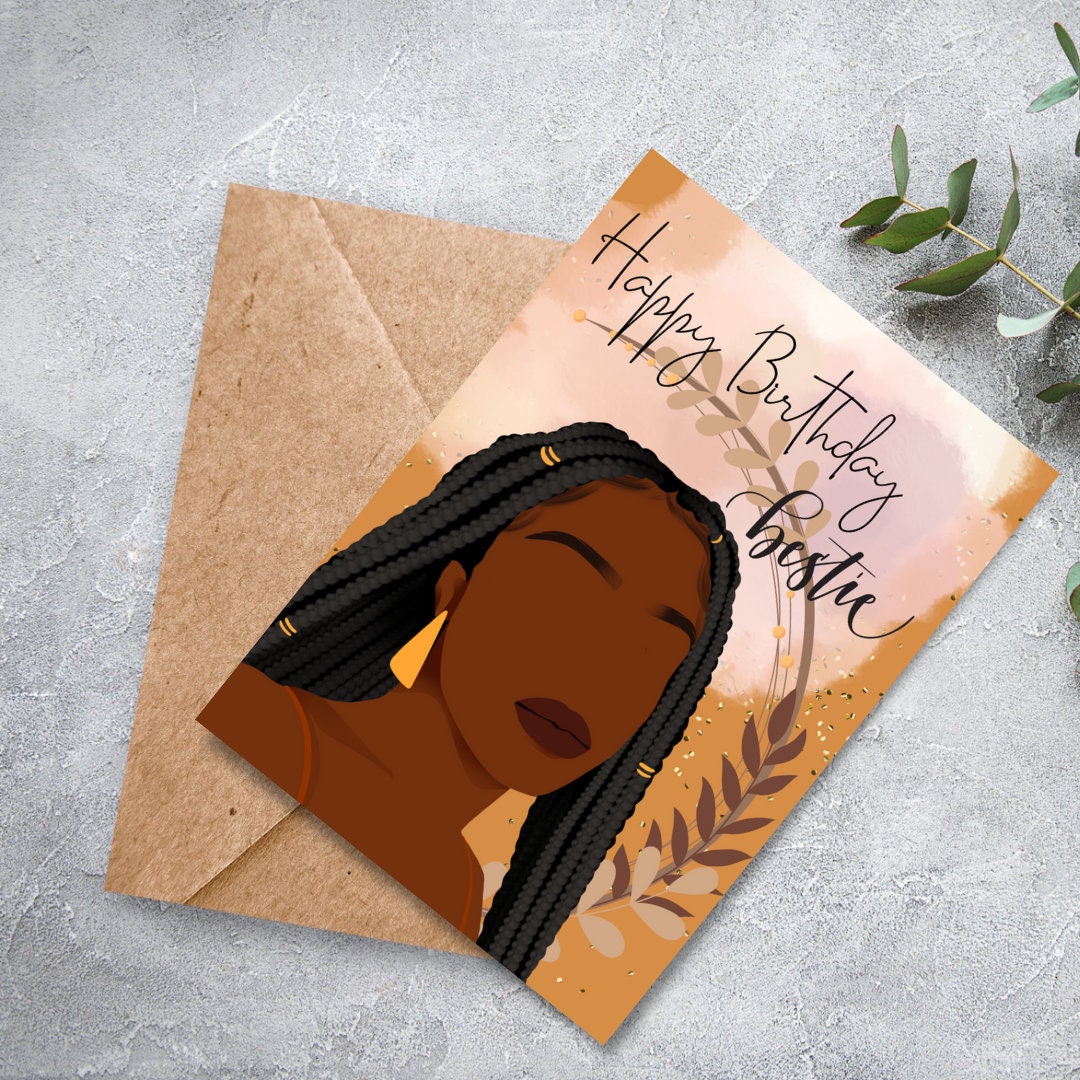 Birthday Bestie African American Greeting Card - Etsy