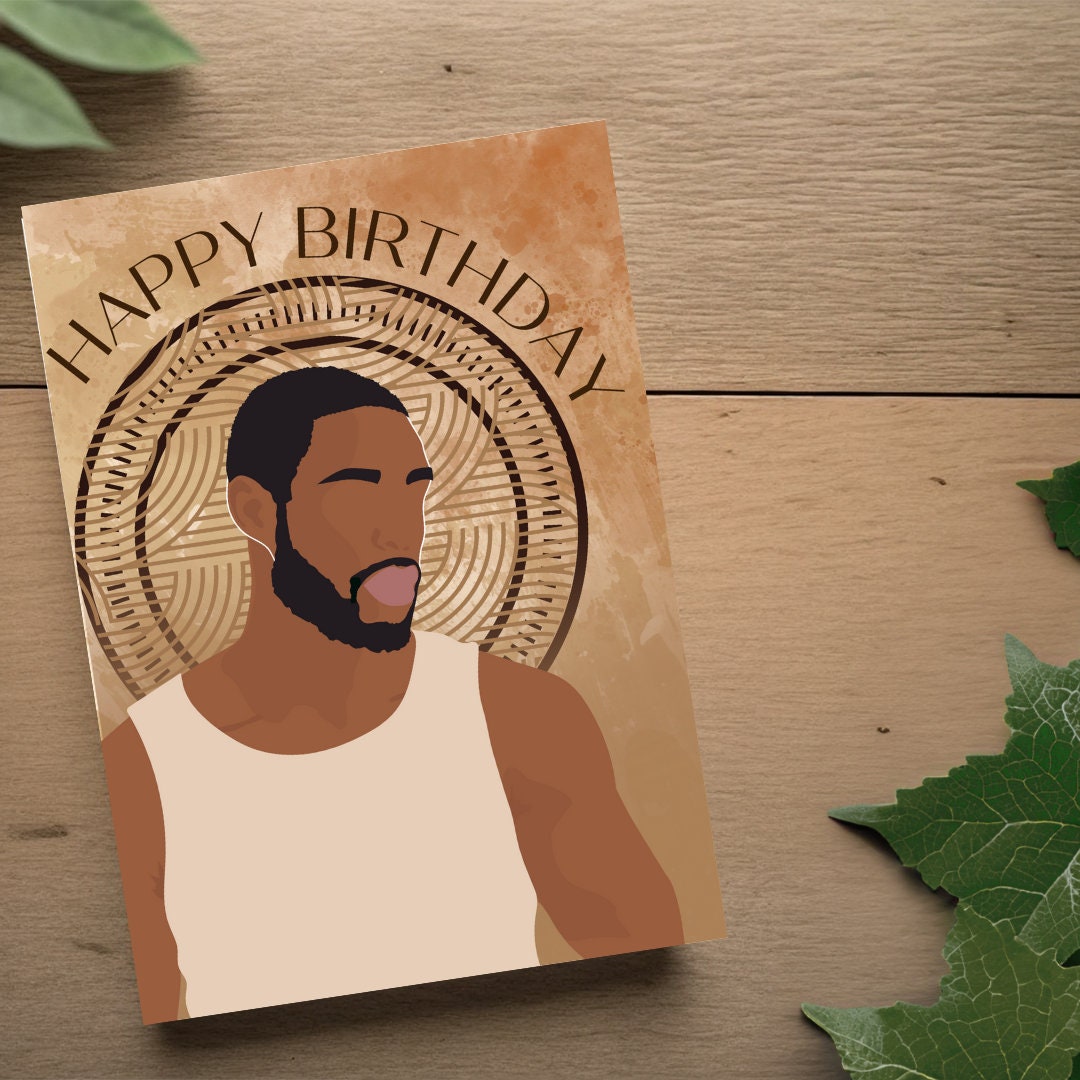 Neutral Brown Black Man Birthday Card - Etsy
