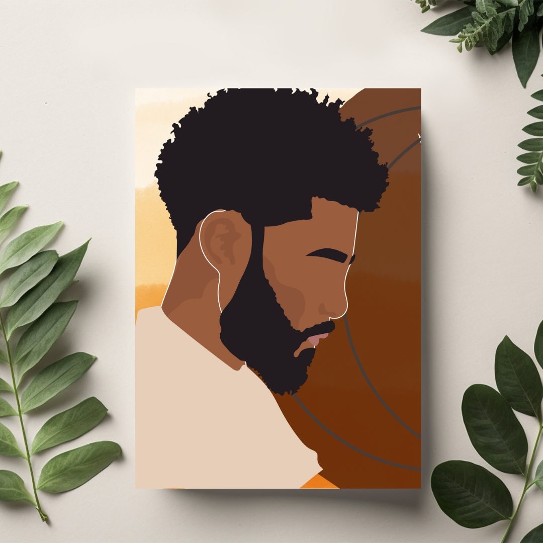 African American Man Male Greeting Card - Etsy