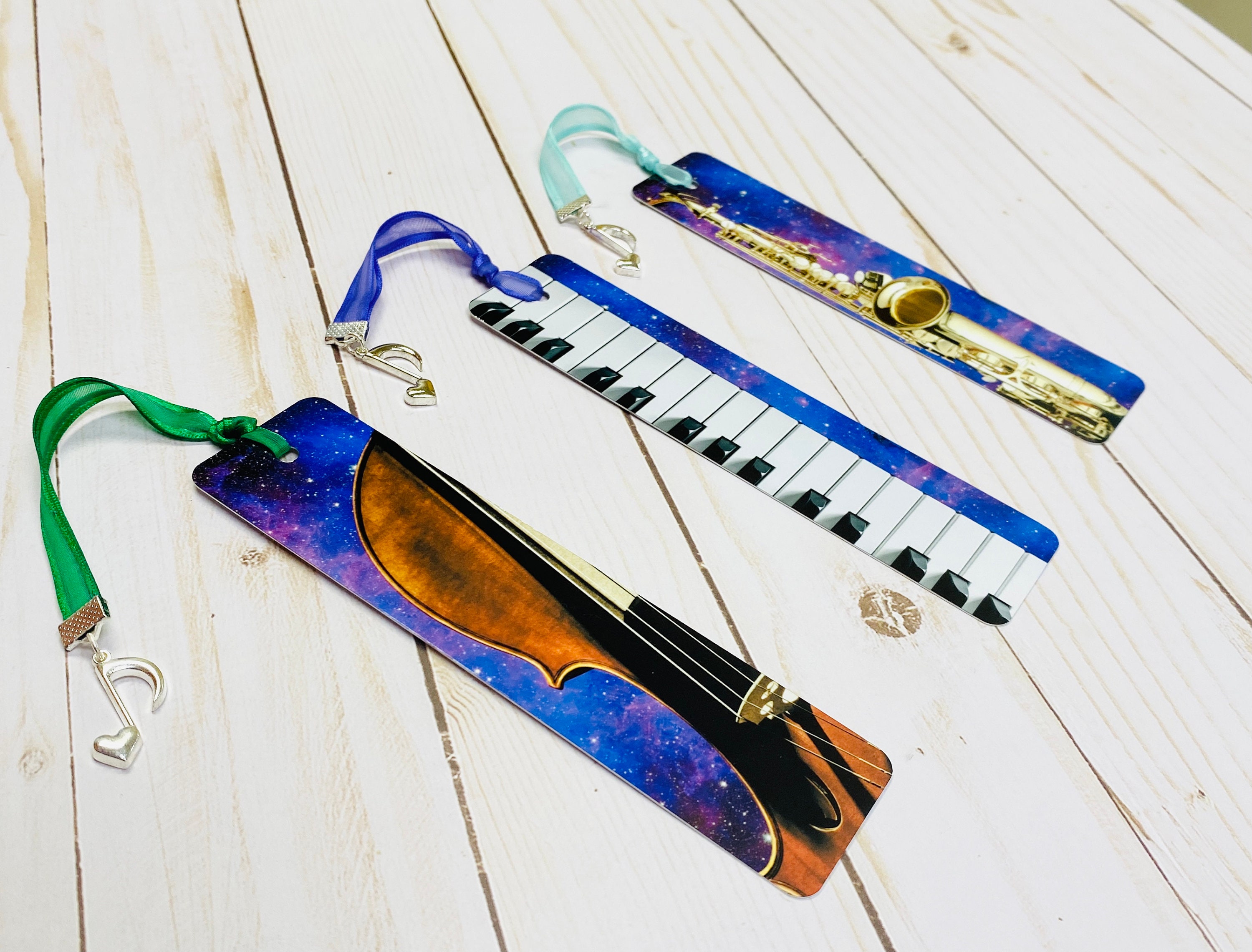 Metal Piano Bookmark With Purple Galaxy Design, Graduation, Gift for ...