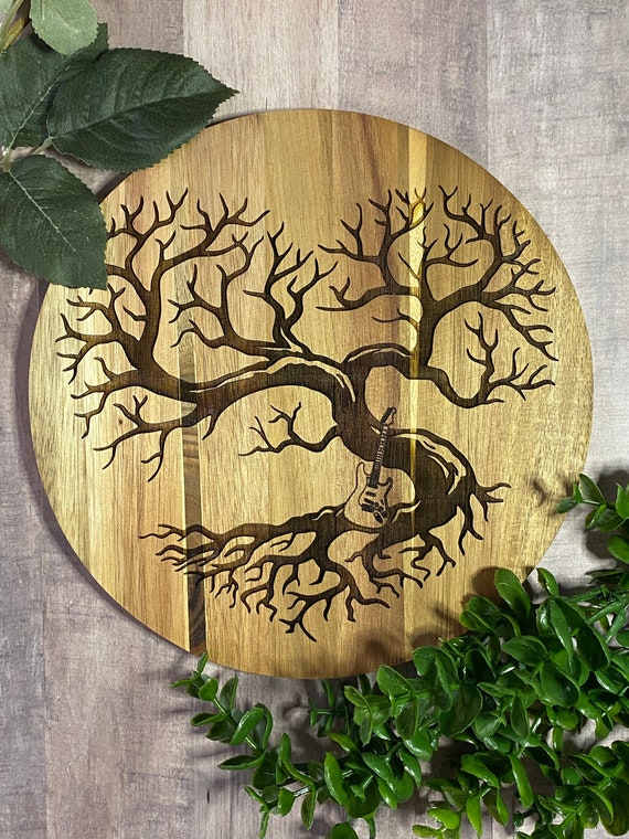 Guitar Heart Tree Trivet Wooden Guitar Art Guitar Wall Art - Etsy