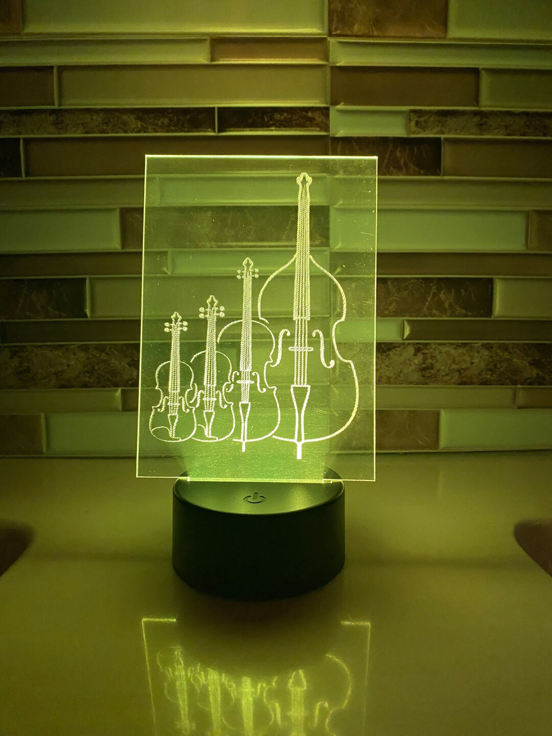 String Instruments LED Lamp, Engraved Acrylic Light, Orchestra Gift ...