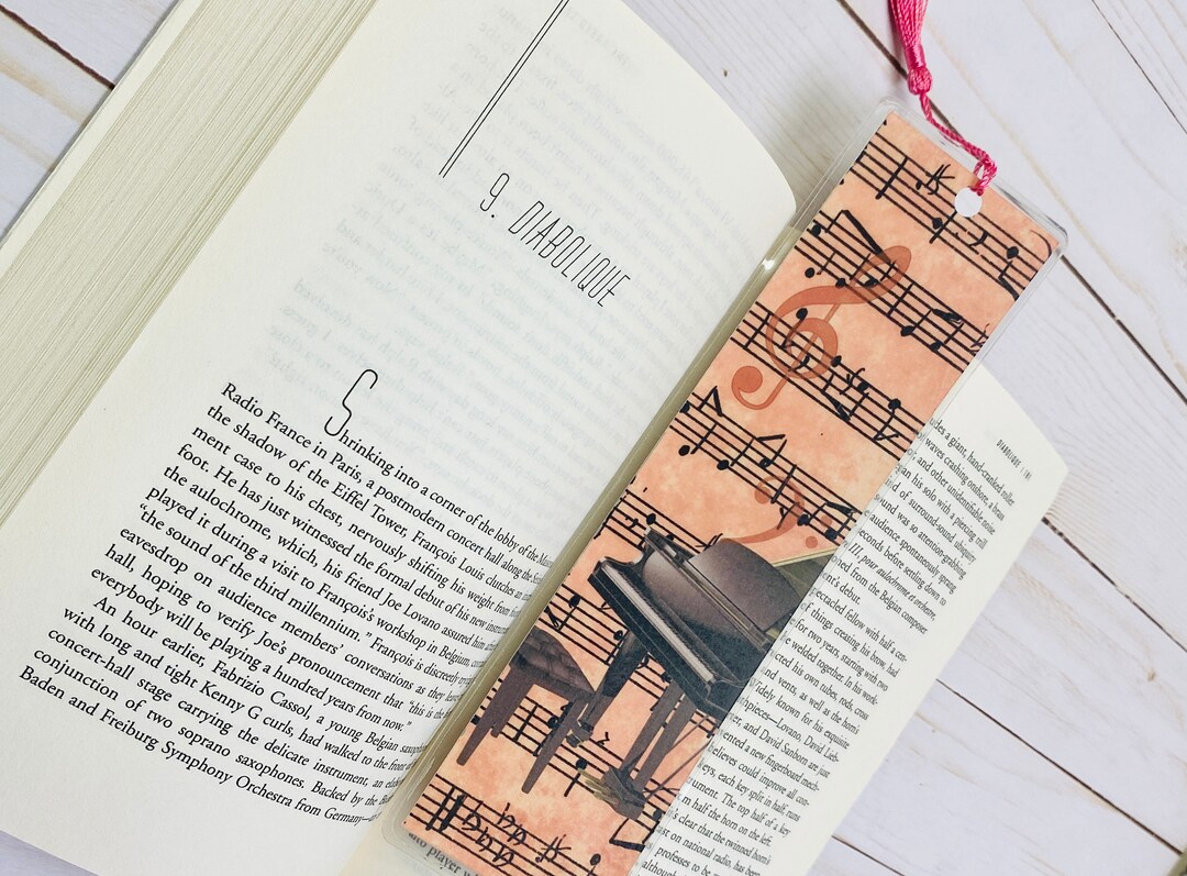 Large Red Piano Bookmark, Vintage Sheet Music Design, Graduation ...