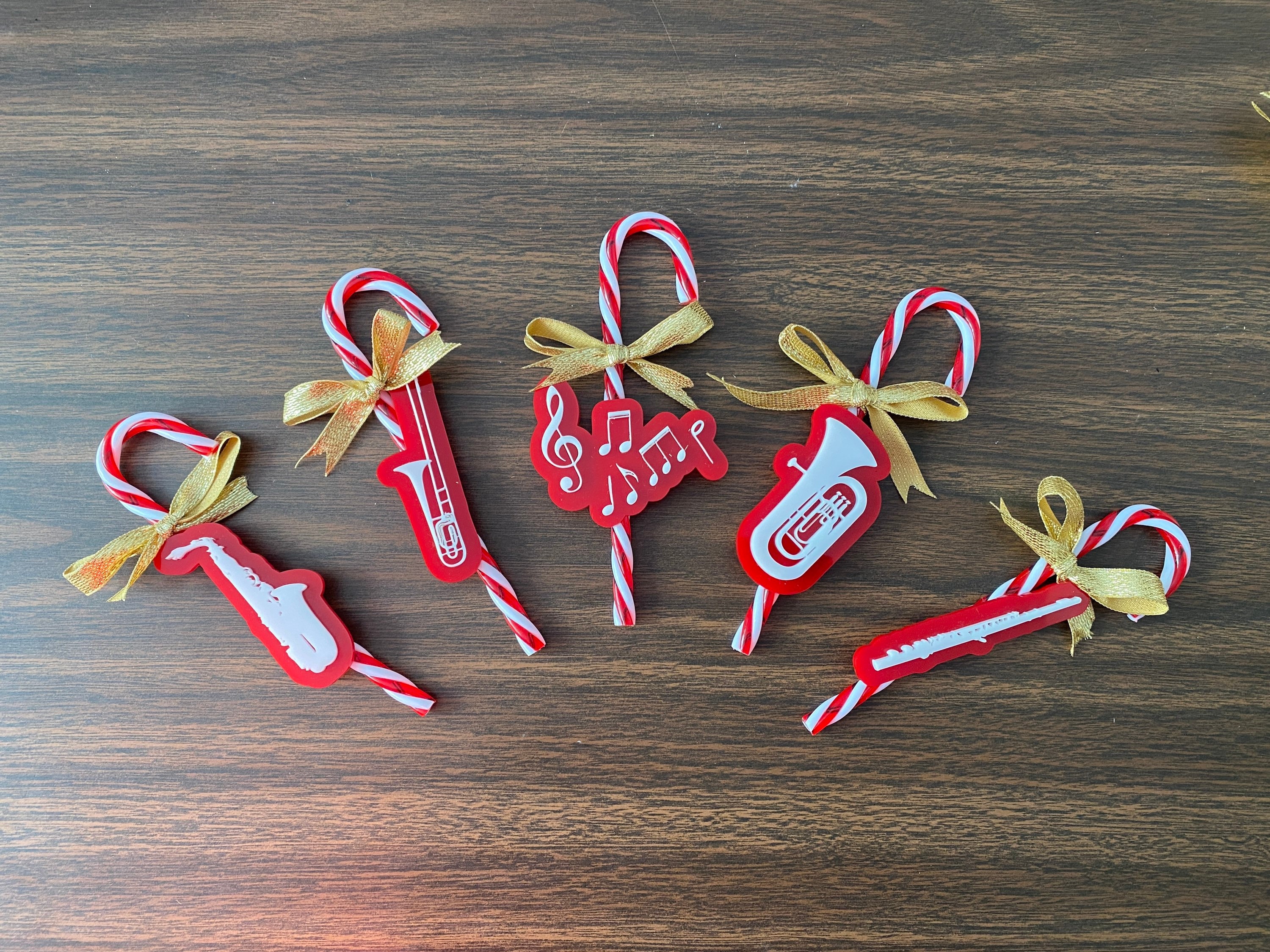 Trombone Candy Cane Ornament, Christmas Tree Decoration, Music Holiday ...