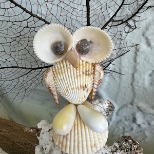 Sea Shells Owl Figurine Sculpture Birds Handcrafted 2 Pcs Gifts From ...