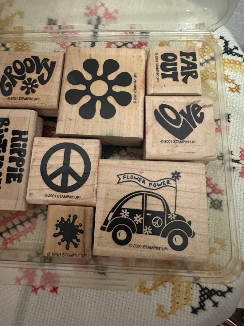 Stampin up Groovy Hippie Stamp Set 9 1997 - Etsy