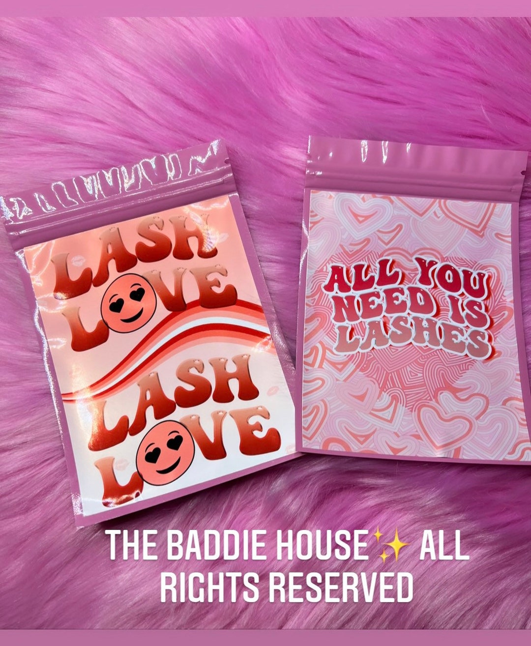 Valentines Day Custom Eyelash Storage Bags for Lash Line-mylar Bags ...