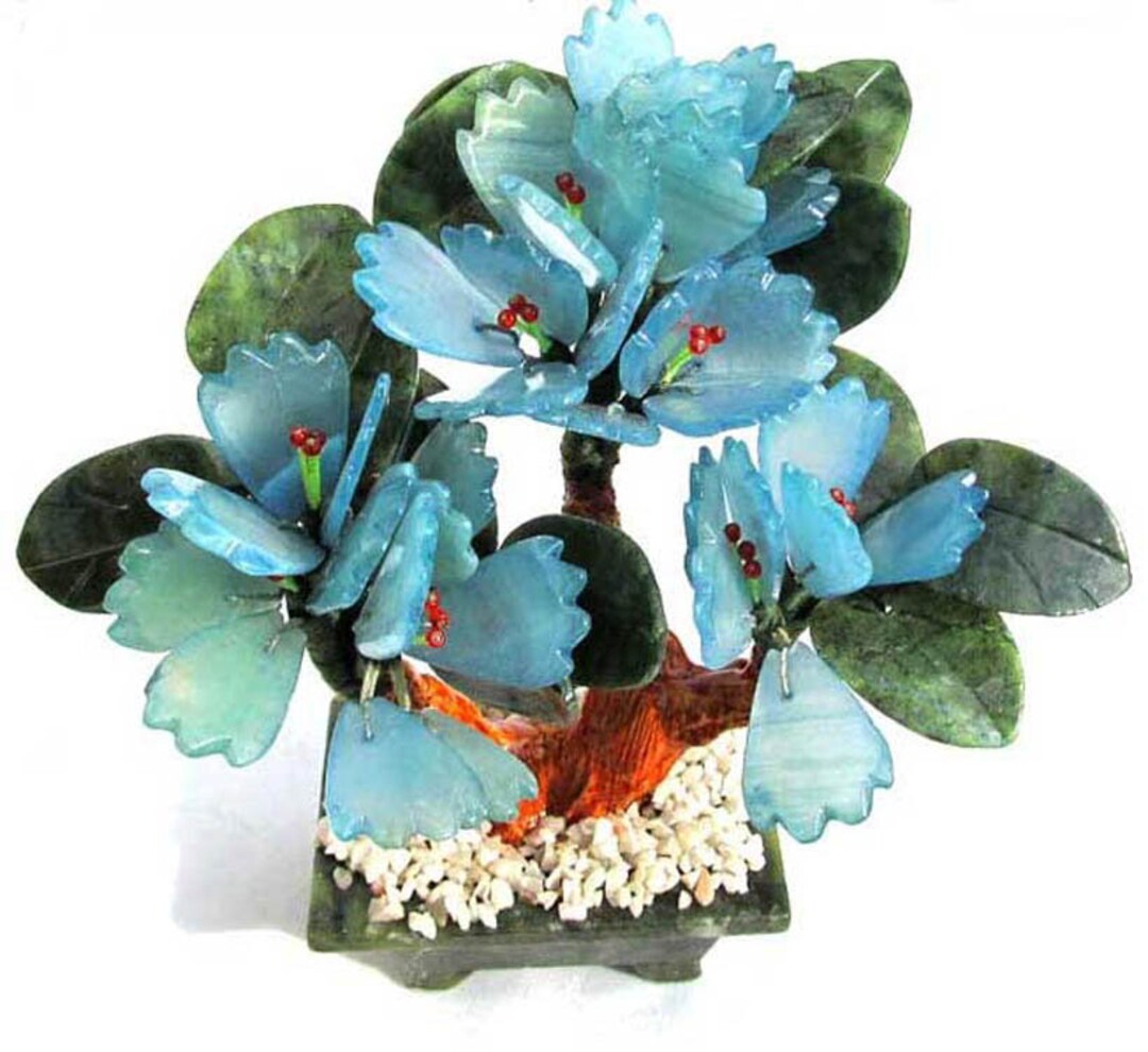 Gemstone Trees With Serpentine Leaves Blue - Etsy
