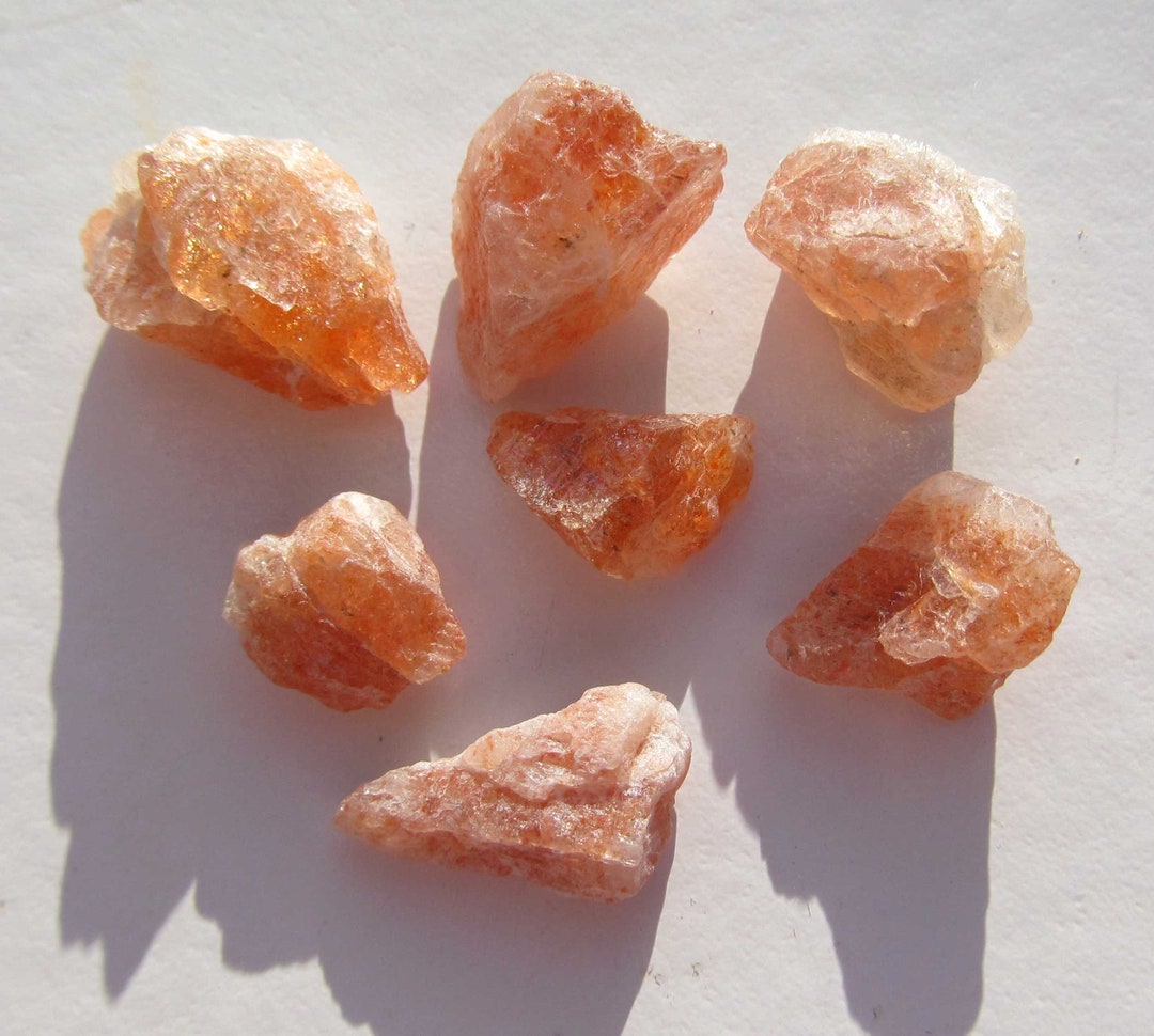 Sunstone, 54 Ct. Rough Gemstones, 7 Rough Stones, 10-18 Mm - Etsy