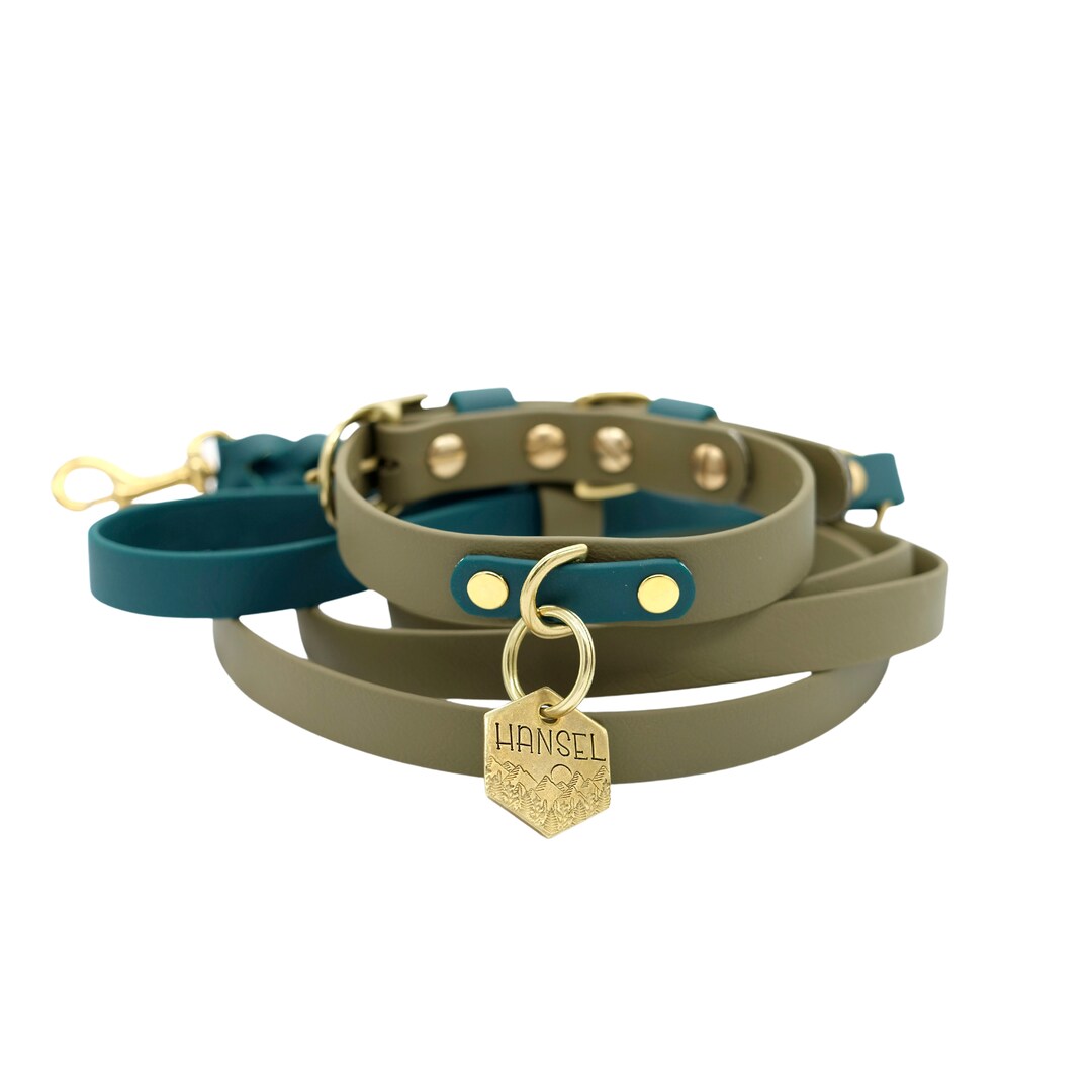 The ID Tag Collar | Biothane, Solid Brass, Waterproof, Vegan ...
