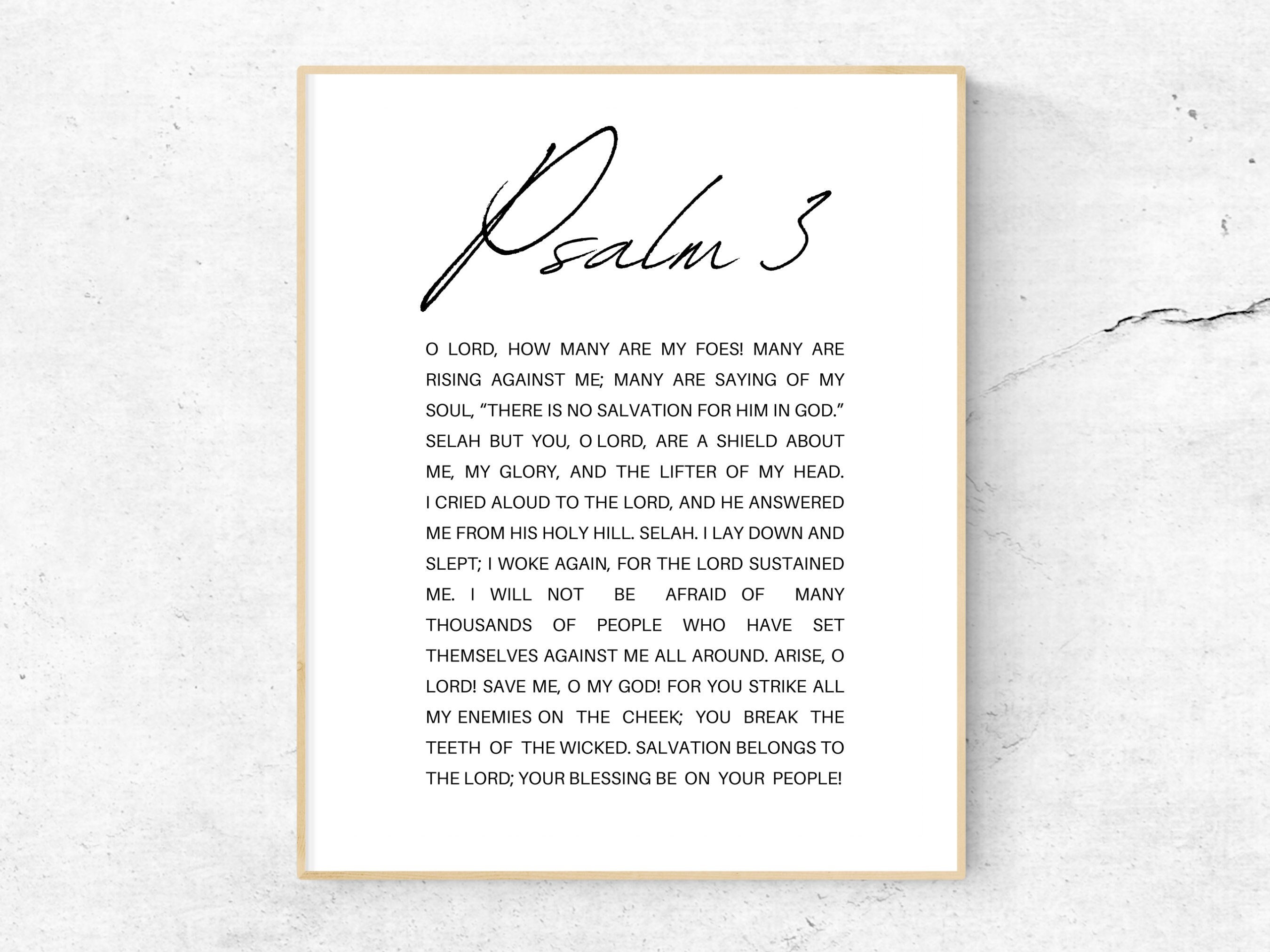 Psalm 3 Bible Verse Wall Art, Christian Poster Digital Print, Modern ...