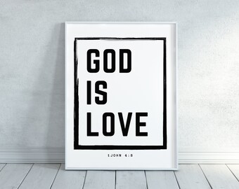 Christian Wall Art - Bible Verse; 1 John 4:8 - "god is Love" - Etsy