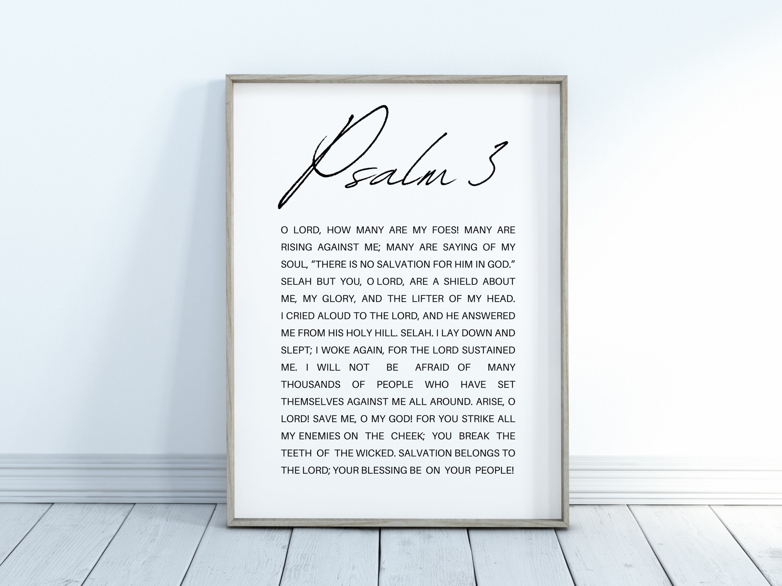Psalm 3 Bible Verse Wall Art, Christian Poster Digital Print, Modern ...