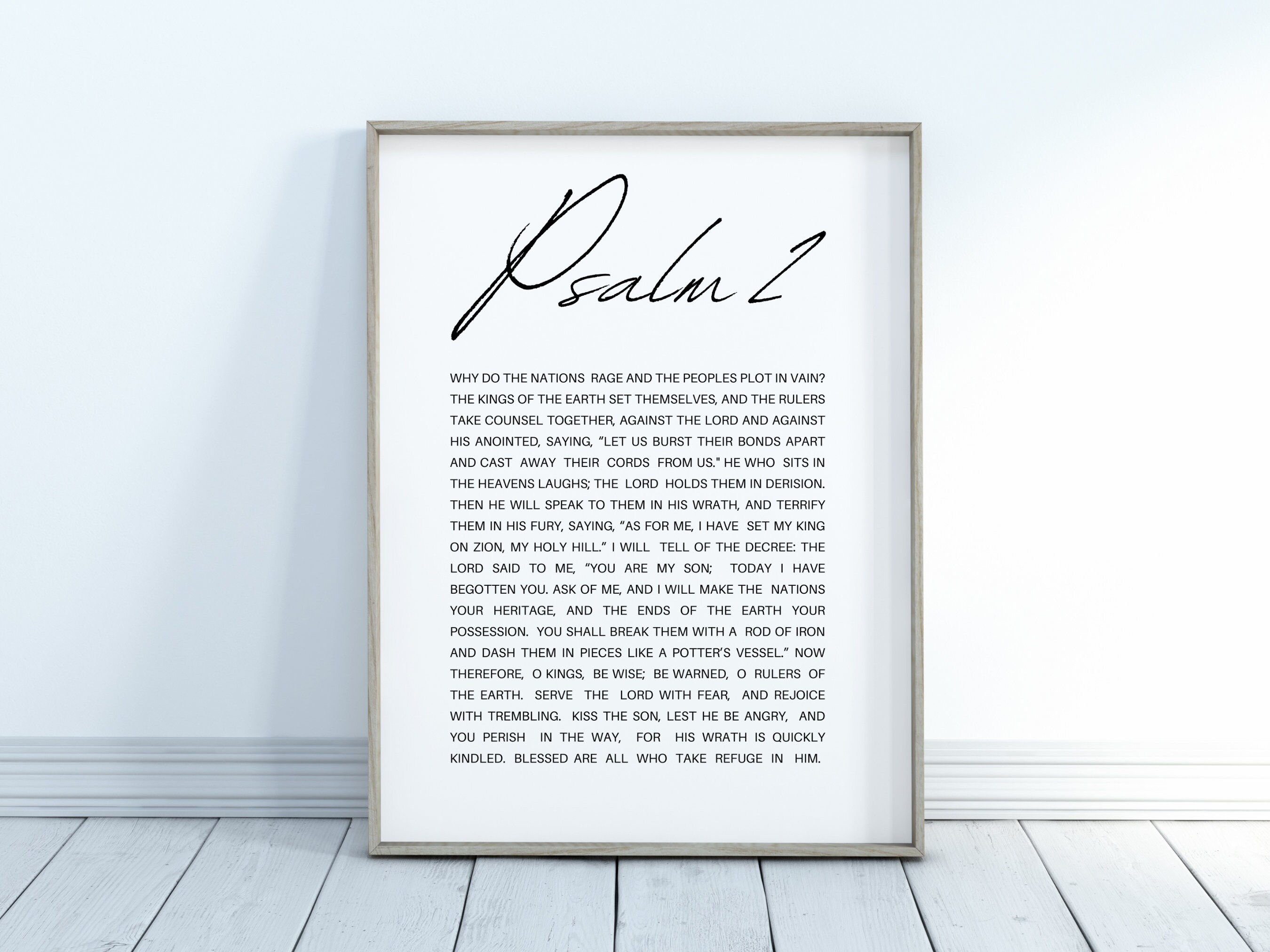 Psalm 2 Bible Verse Wall Art, Christian Digital Printable Art, Minimal ...