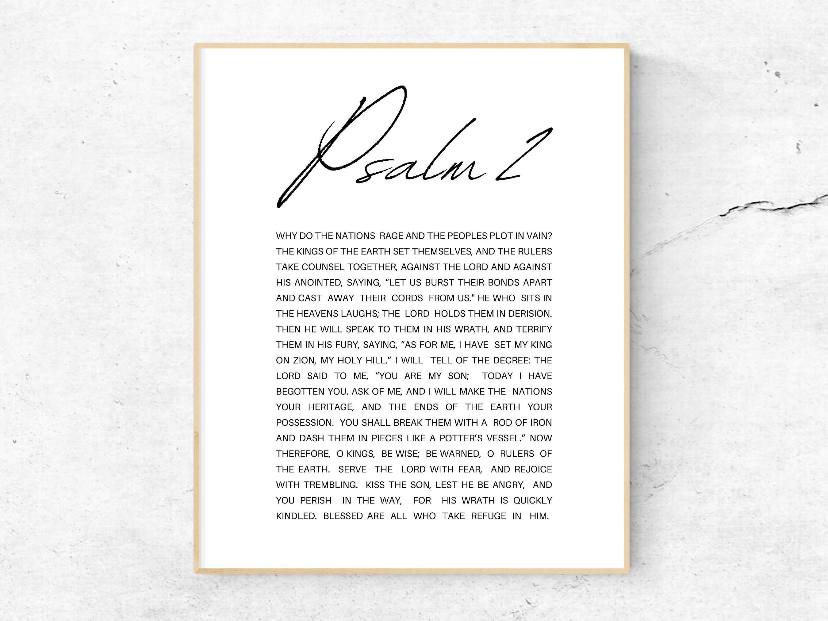 Psalm 2 Bible Verse Wall Art, Christian Digital Printable Art, Minimal ...