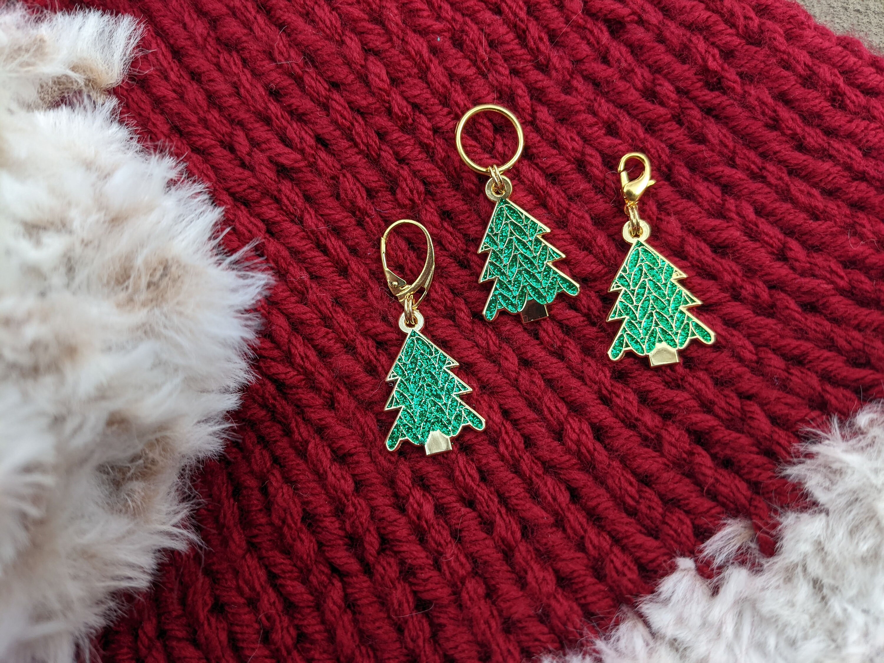 Evergreen Tree Stitch Marker Christmas Tree Progress Keeper Knitting ...