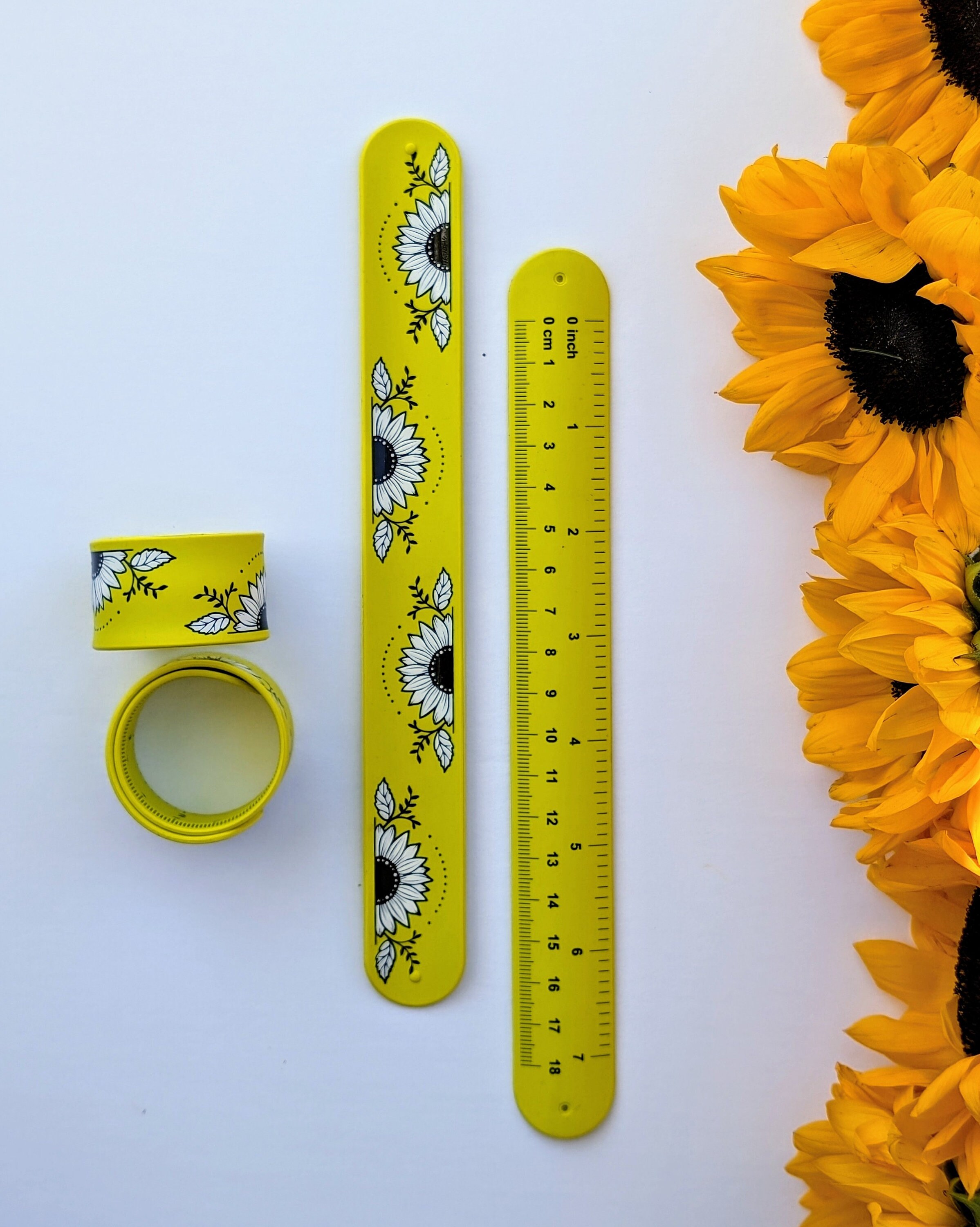 Sunflower Slap Bracelet Gauge Ruler: Knitting Tool Project Bag Ruler - Etsy