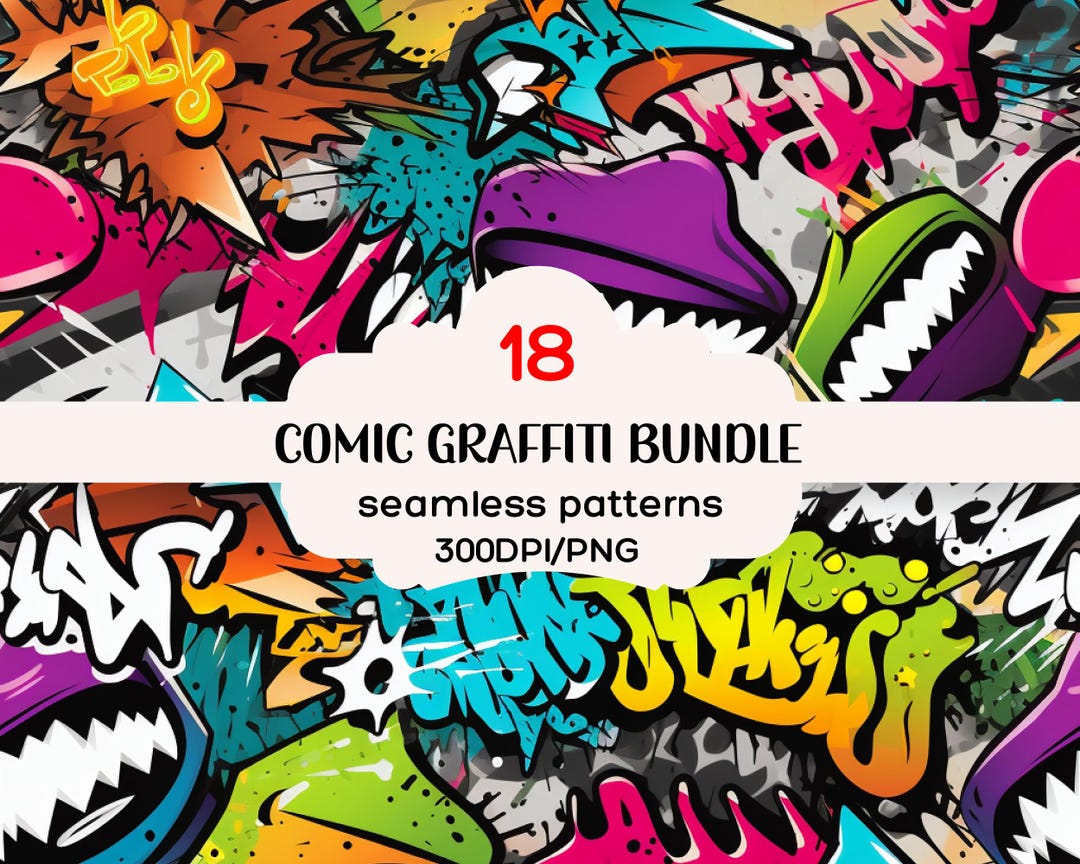 Comic Graffiti Seamless Background Patterns, Comic Seamless Patterns ...