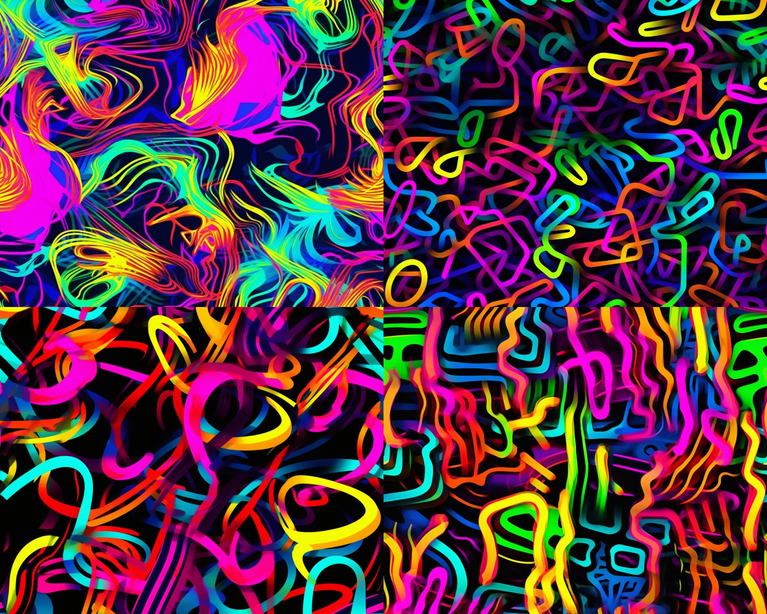 Neon Graffiti Seamless Pattern, Neon Graffiti Repeating Pattern, Neon ...