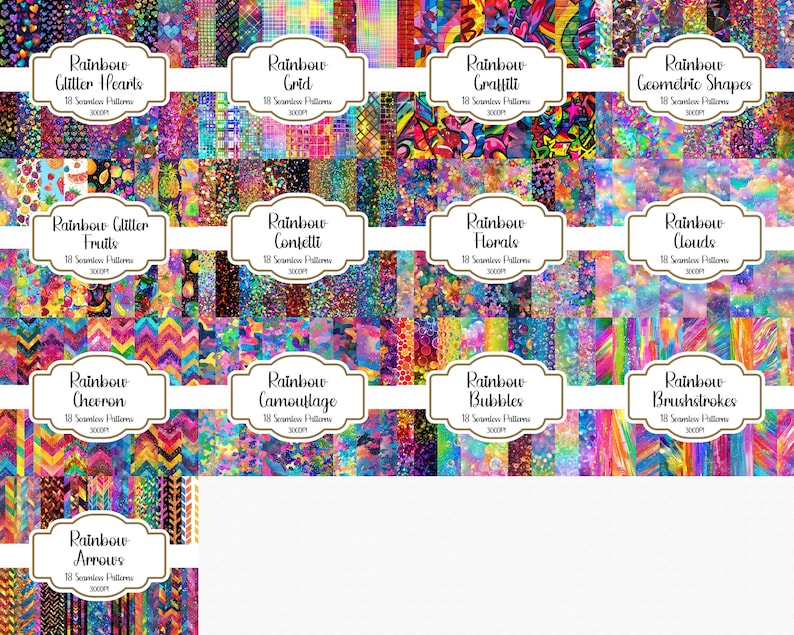 Pride 500 Seamless Background Patterns Bundle, Pride Month, LGBTQIA ...