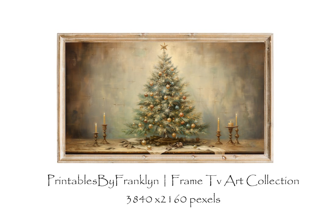Christmas Tree Frame TV Art V4, Rustic Christmas Samsung Frame TV Art ...