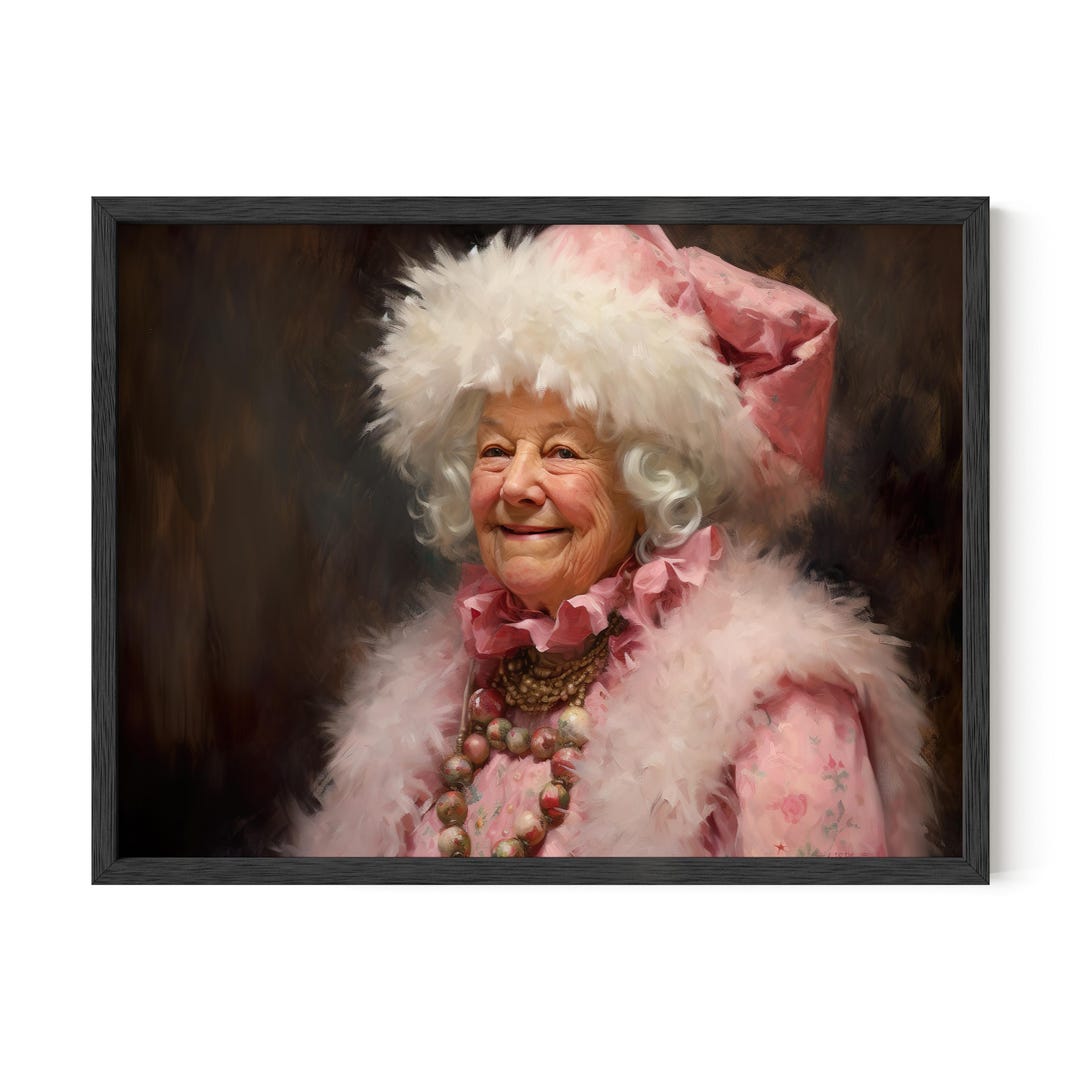 Pink Mrs. Claus Wall Art, Christmas Wall Art, Christmas Wall Decor, Mrs ...