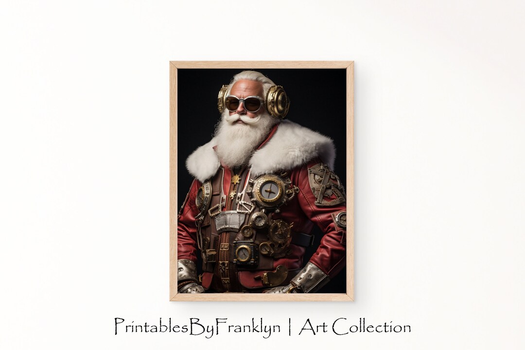 Steampunk Santa Claus Unique Christmas Decor in Machine - Etsy
