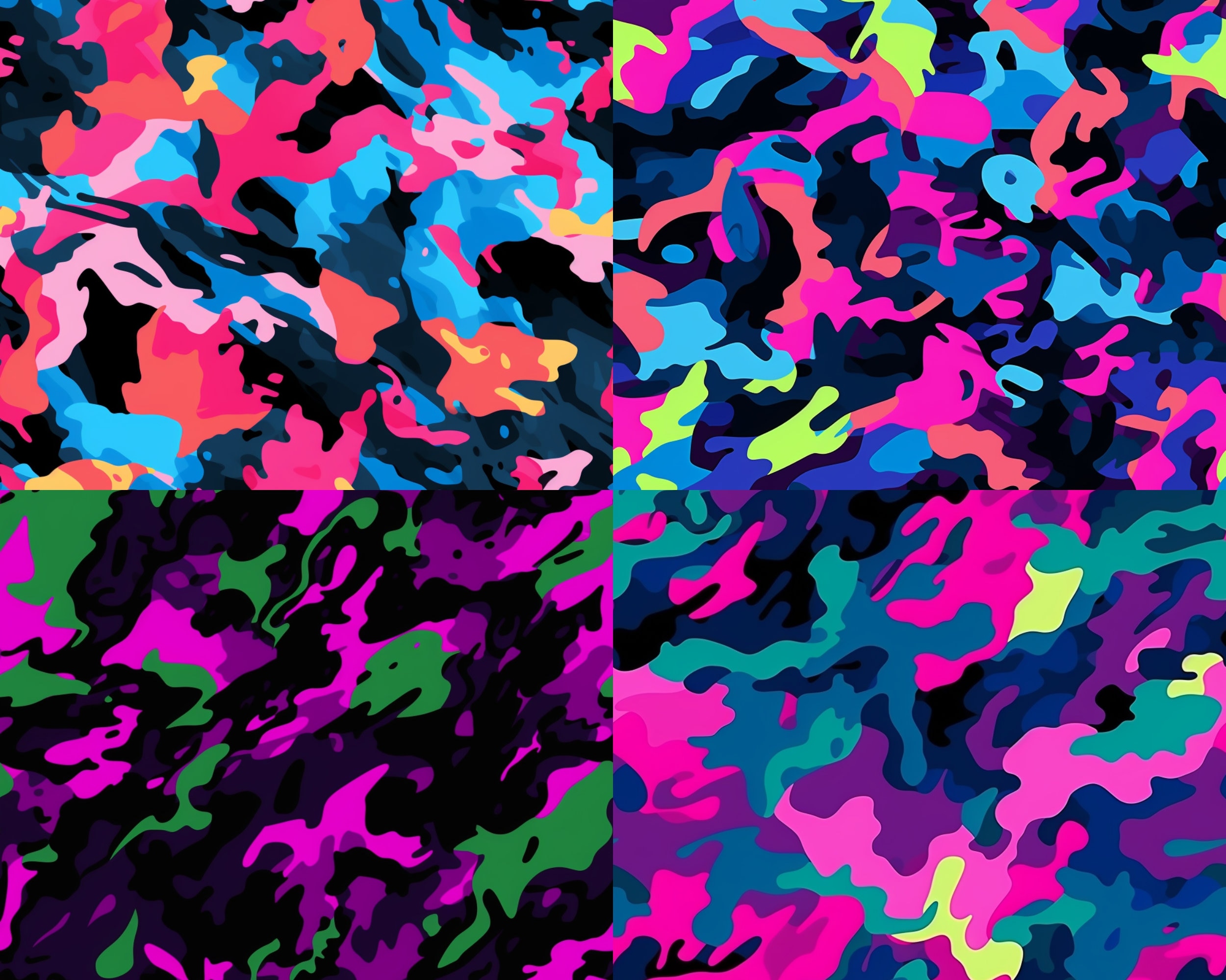 Neon Camouflage Seamless Pattern, Neon Camouflage Repeating Pattern ...