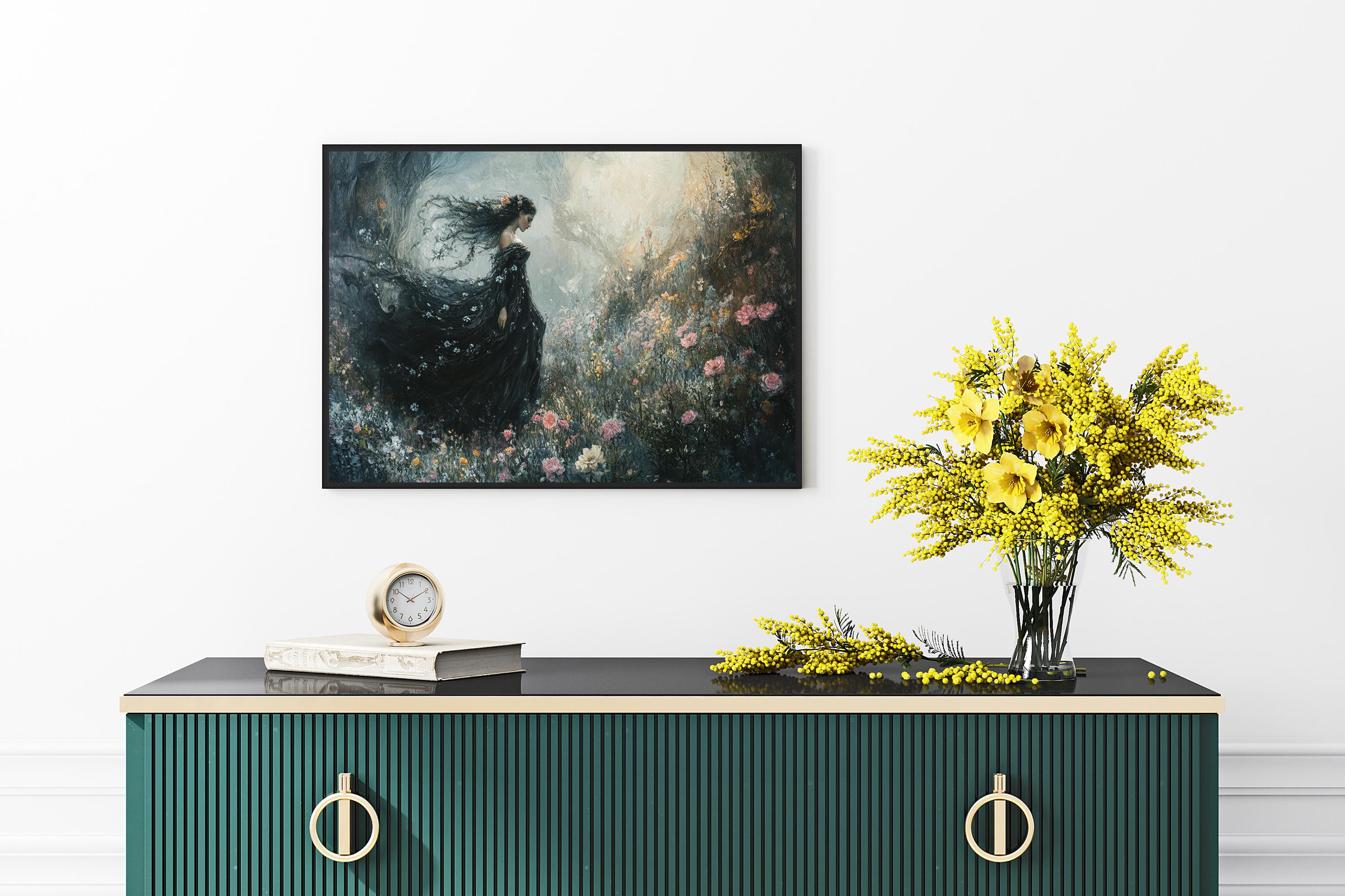Persephone in a Dual Underworld and Spring Scene Wall Art, Greek ...
