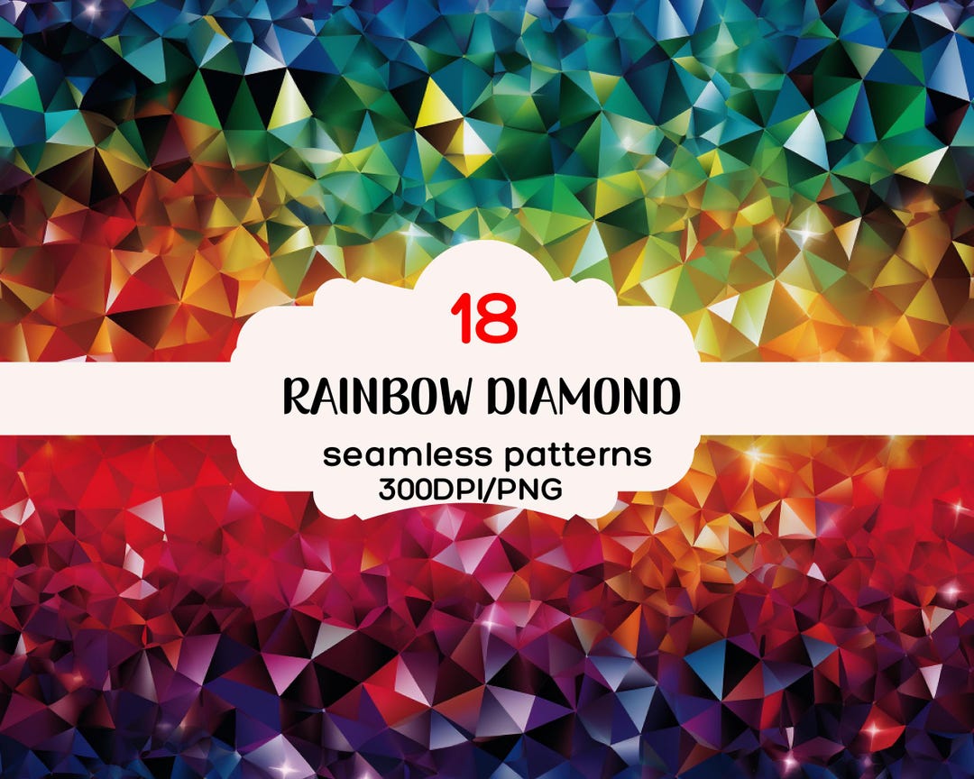 Rainbow Diamond Seamless Pattern, Luxurious Rainbow Diamond Repeating Pattern, Realistic Design ...