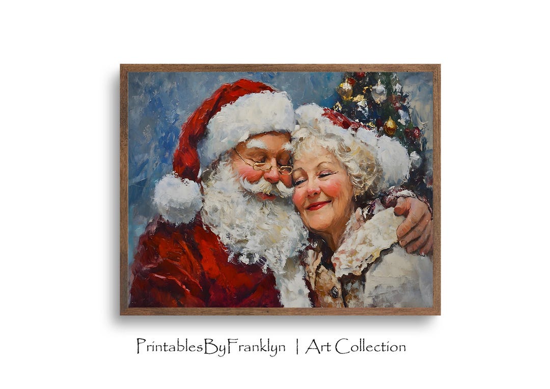 Father and Mother of Christmas Wall Art, Santa Claus Wall Art ...
