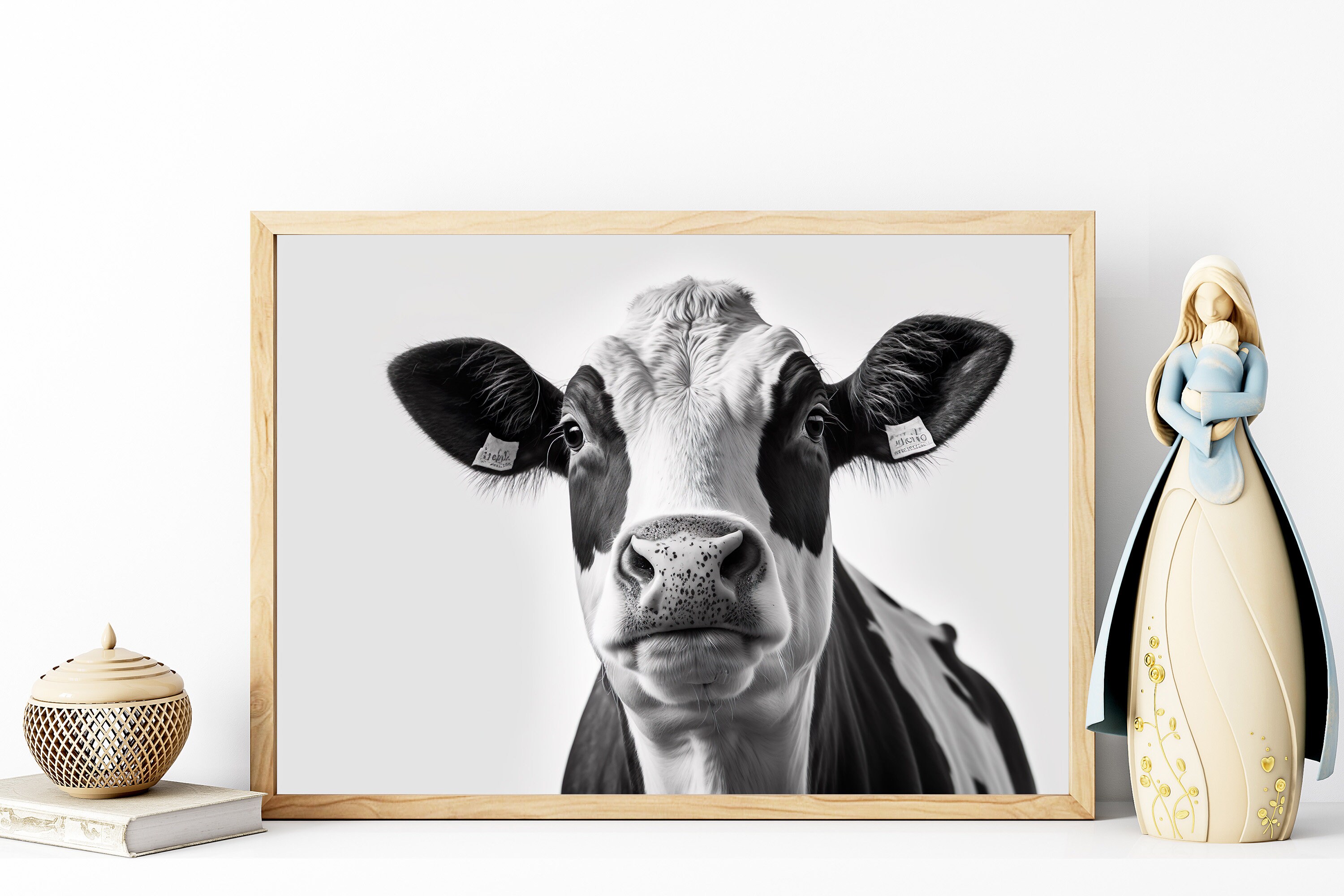 Holstein Cow Black and White Wall Art Printable Cow Wall Art - Etsy