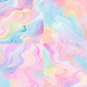 Pastel Rainbow Marble Seamless Pattern, Pastel Repeating Pattern, Rainbow Marble Seamless ...