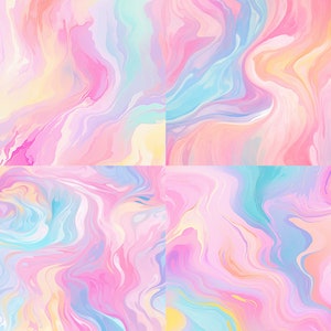 Pastel Rainbow Marble Seamless Pattern, Pastel Repeating Pattern, Rainbow Marble Seamless ...