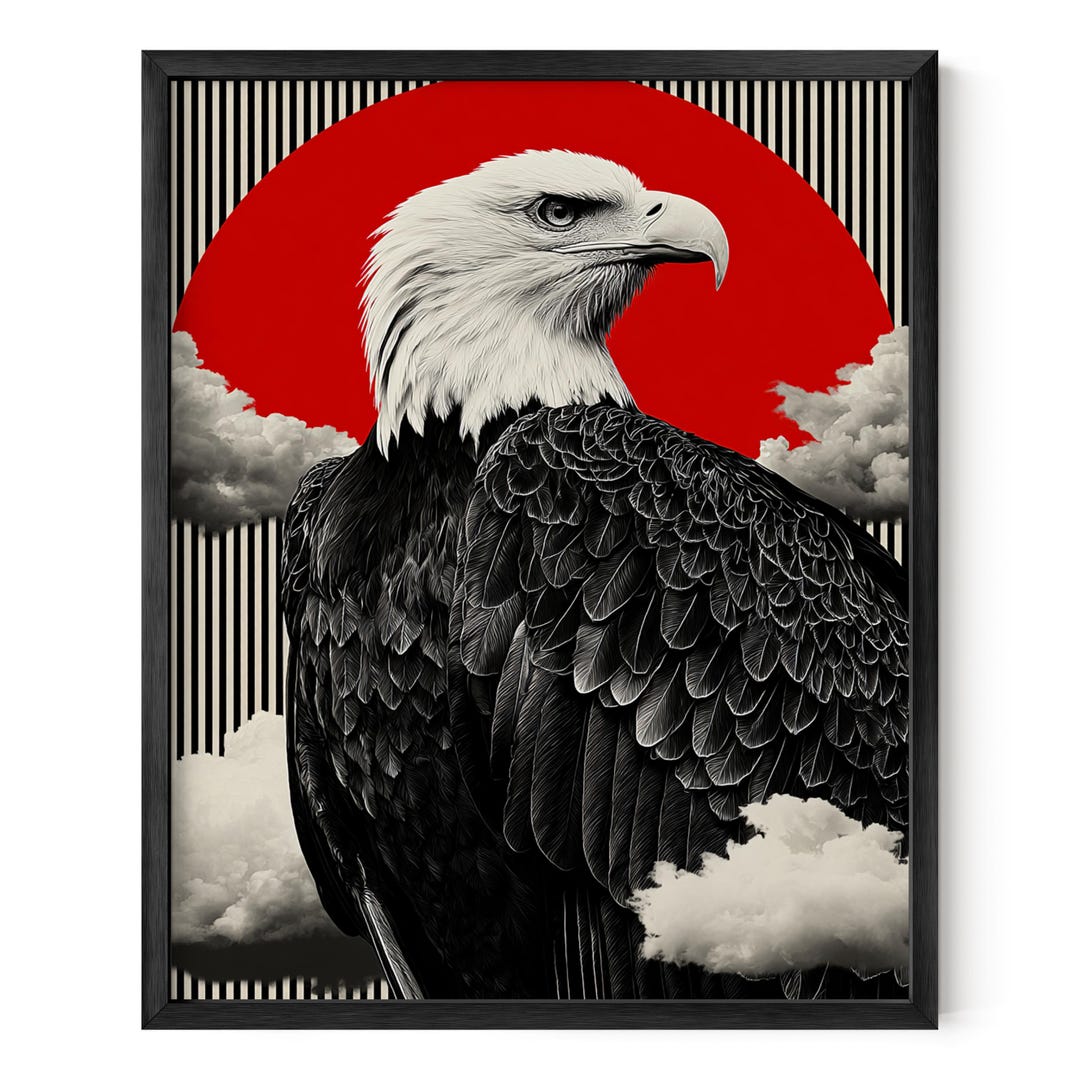 Spirit Above Wall Art, Eagle Wall Art, Black and White Wall Art, Bald ...