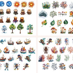 Animal Quilled Paper Clipart Bundle, Set of 576, Sea Animals, Woodland ...