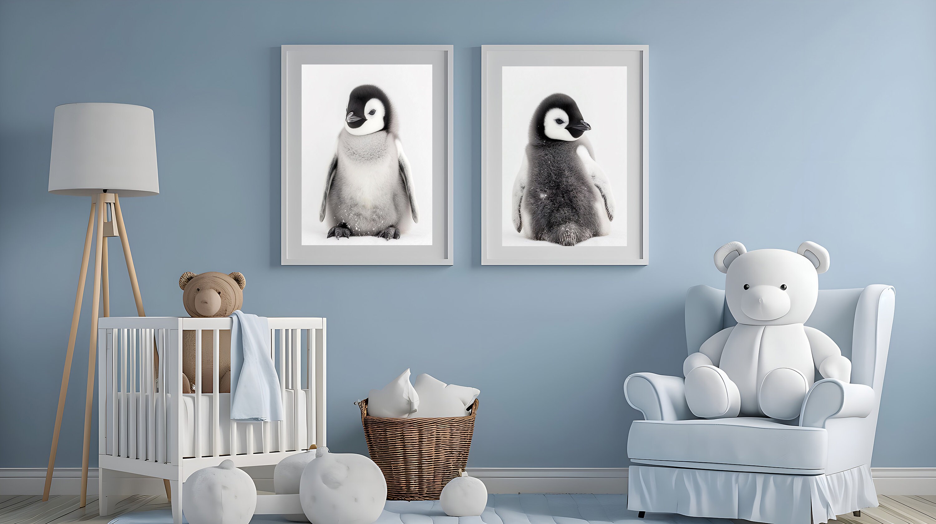 Baby Penguin Wall Art, Set of 2, Nursery Wall Art, Baby Animal Prints ...