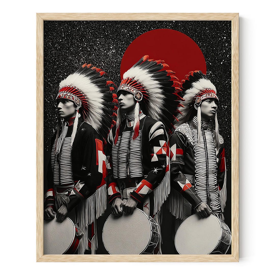 Rhythms of the Ancestors Native American Drummers Wall Art, Native ...