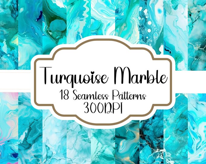 Pink and Teal Marble Digital Paper, Seamless Marble Textures With Foil ...