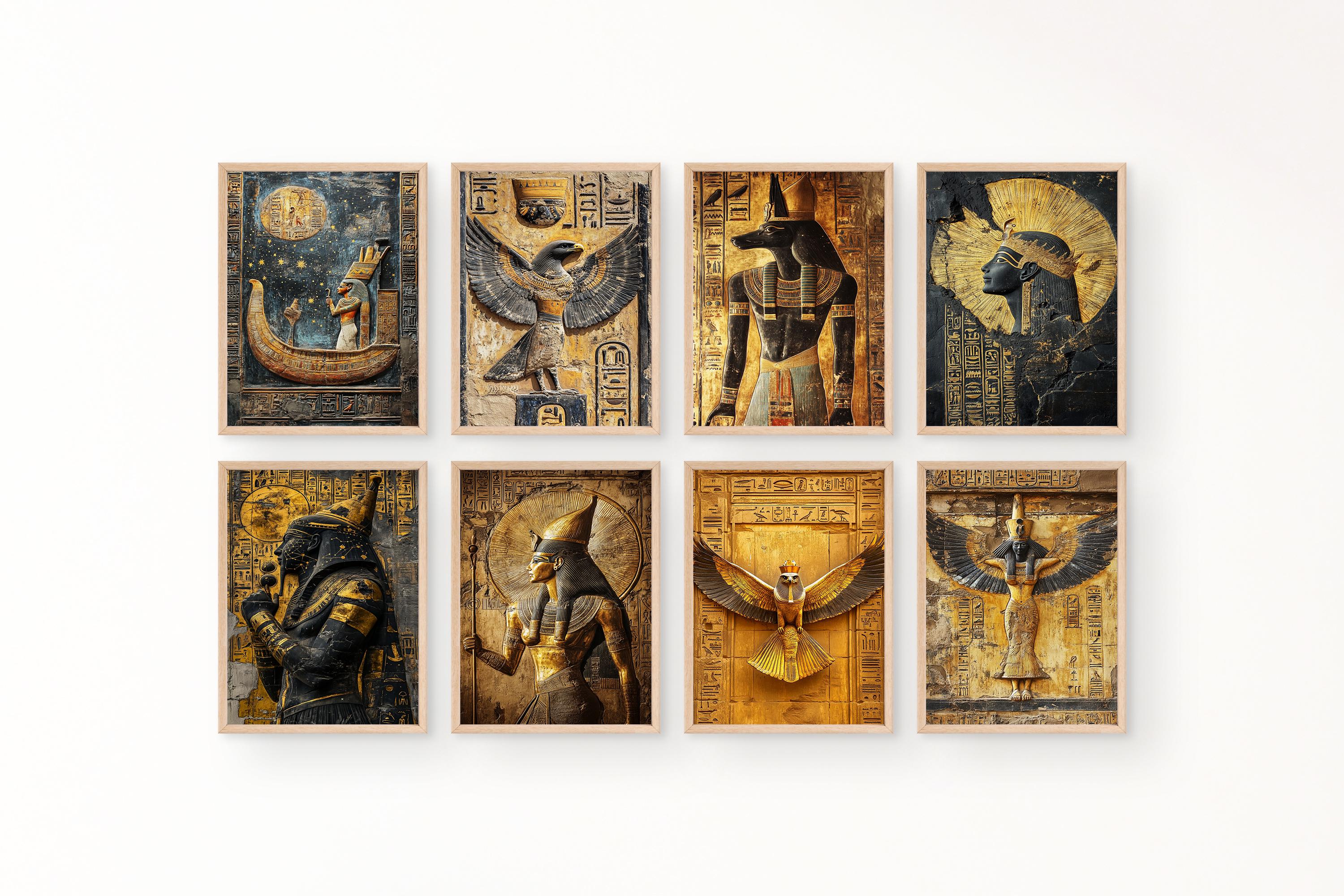 Egyptian Wall Art Bundle, Set of 100, Ancient Egypt Prints, Pharaoh ...