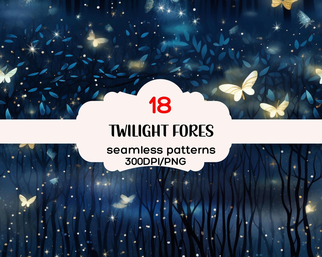 Twilight Forest Seamless Patterns, Magical Forest Repeating Pattern ...