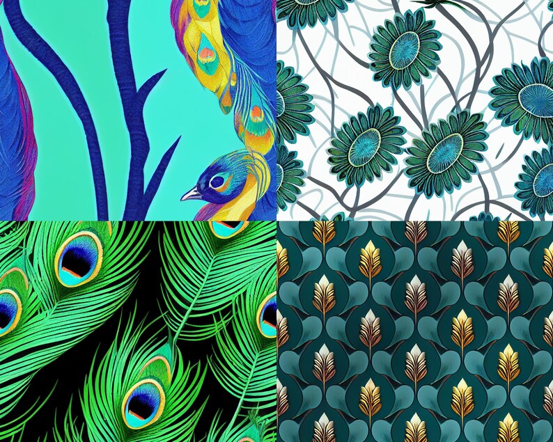 18 Peacock Seamless Patterns Backgrounds, Peacock Patterns, Backgrounds ...