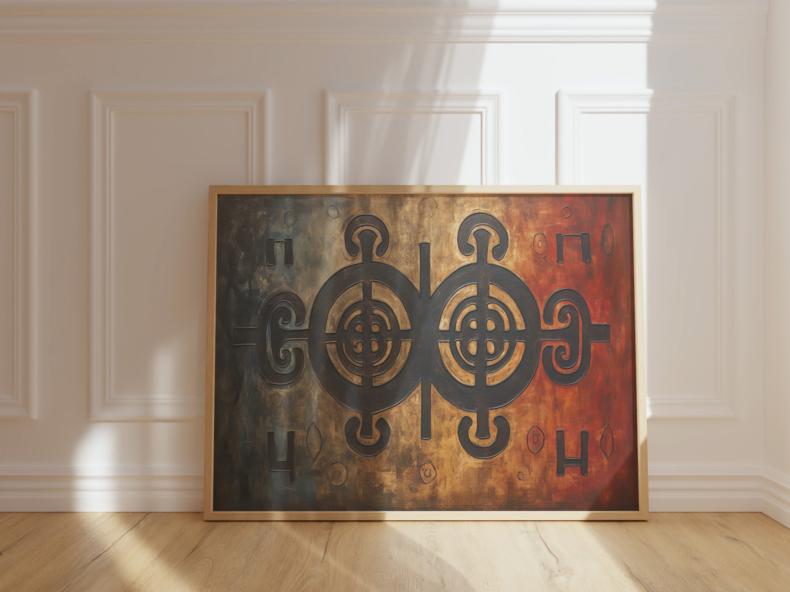 Ode Adinkra Symbols in Muted Splendor Wall Art, Africa Wall Decor ...