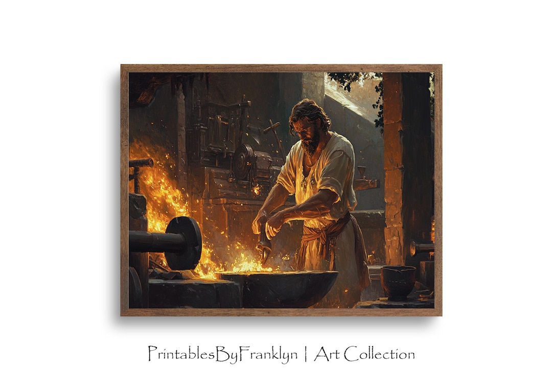 Hephaestus in a Bustling Forge Wall Art, Greek Mythology Wall Art ...