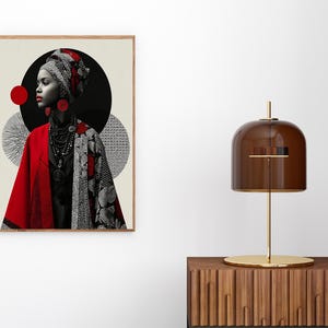 African Red Rhythm Black Soul Wall Art, Set of 100, African Wall Art ...