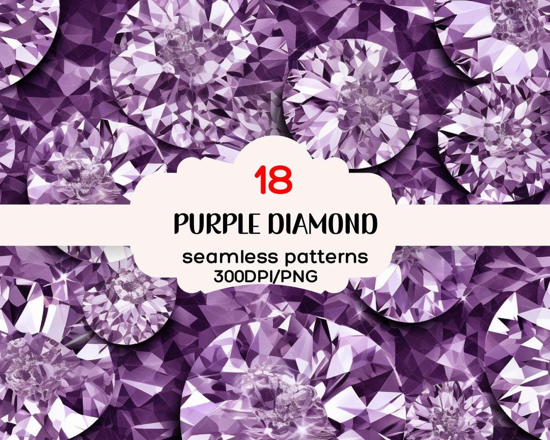 Purple Diamond Seamless Pattern, Luxurious Purple Diamond Repeating Pattern, Realistic Design ...
