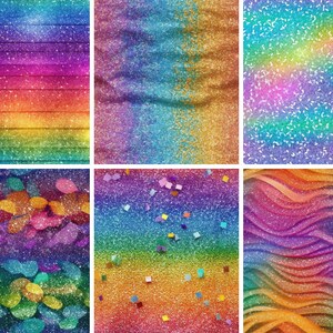 Glittery Rainbow Seamless Pattern, Glittery Rainbow Seamless ...