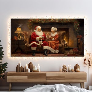 Christmas Frame TV Art Santa & Mrs Claus Santa Christmas - Etsy