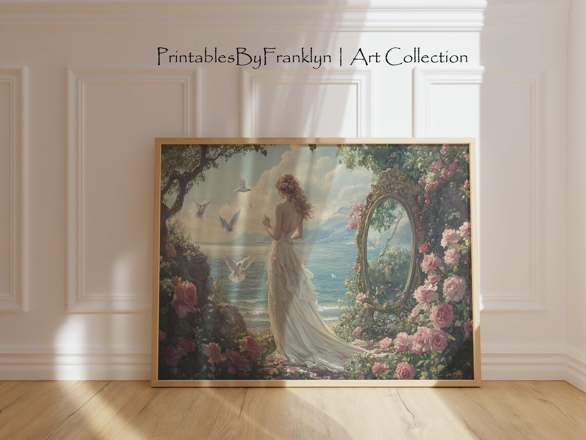 Aphrodite in a Rose-filled Garden by the Sea Wall Art, Greek Mythology ...