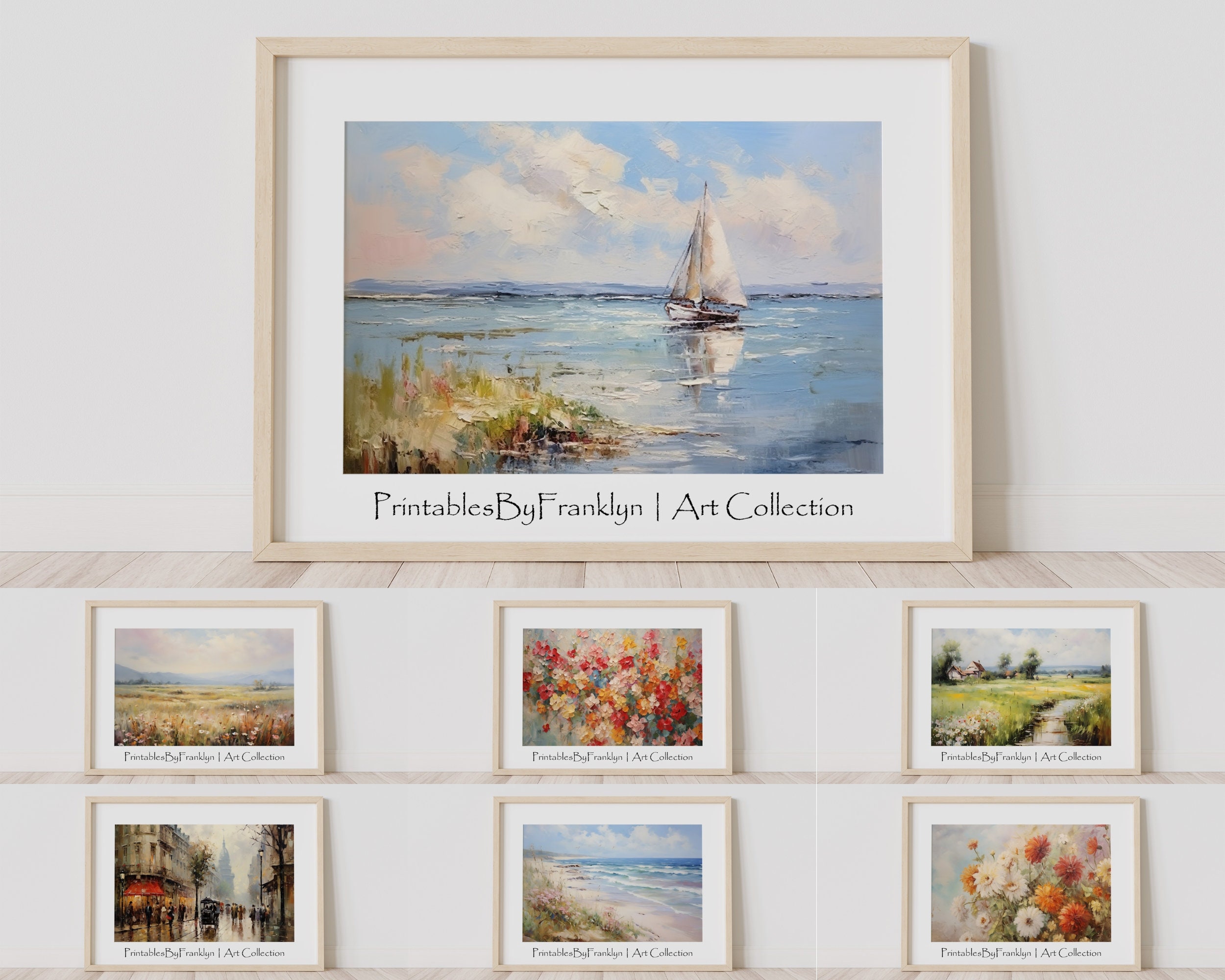 PRINTABLE Vintage Gallery Wall Art SET Antique Prints Collection, Warm ...